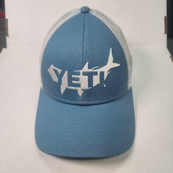 Yeti | Accessories | Yeti Hat Cap Snap Back Blue White Mesh Trucker ...